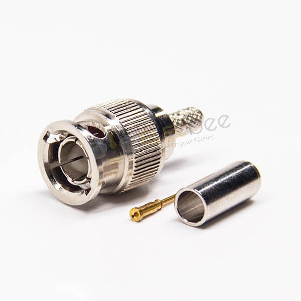 Mini BNC接口公头公针直式180度压接式接同轴线缆 - 仁昊伟业